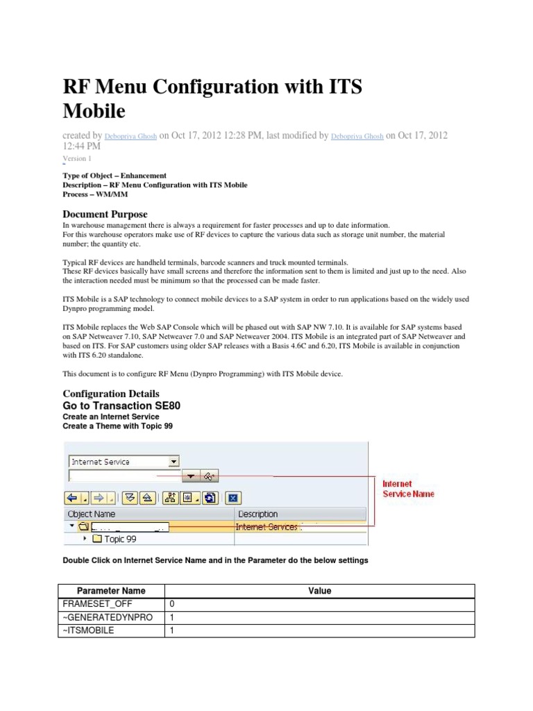 RF Menu Configuration With ITS Mobile | PDF | Mobile Device | Computer ...