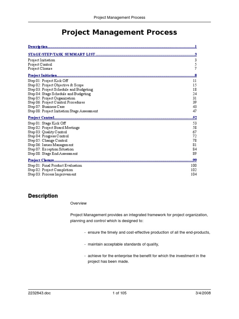 Project Management Process | PDF