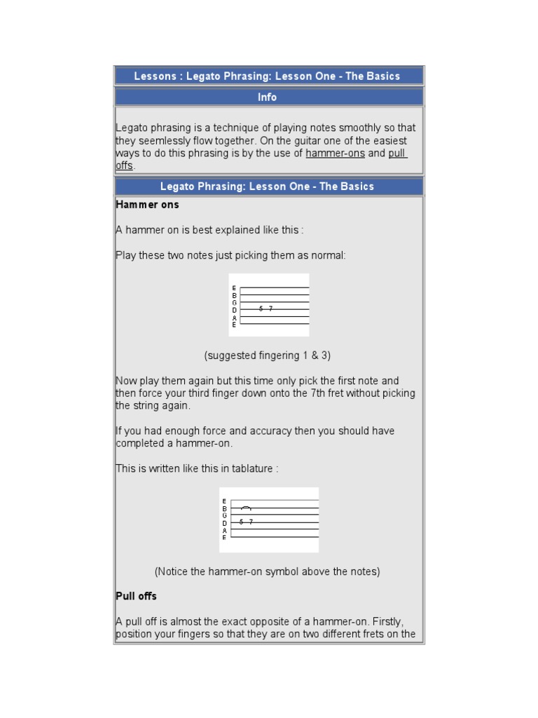 Intermediate and Advanced Guitar Lessons | PDF | Guitars | Music ...