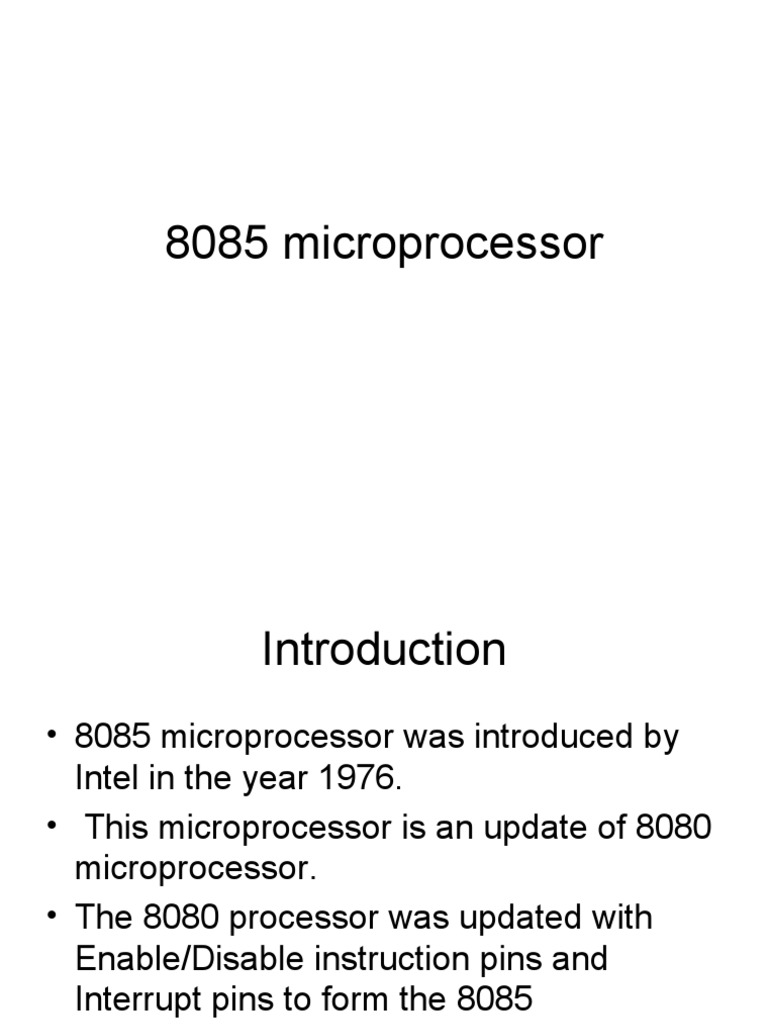 8085 Microprocessor | PDF | Central Processing Unit | Pointer (Computer Programming)
