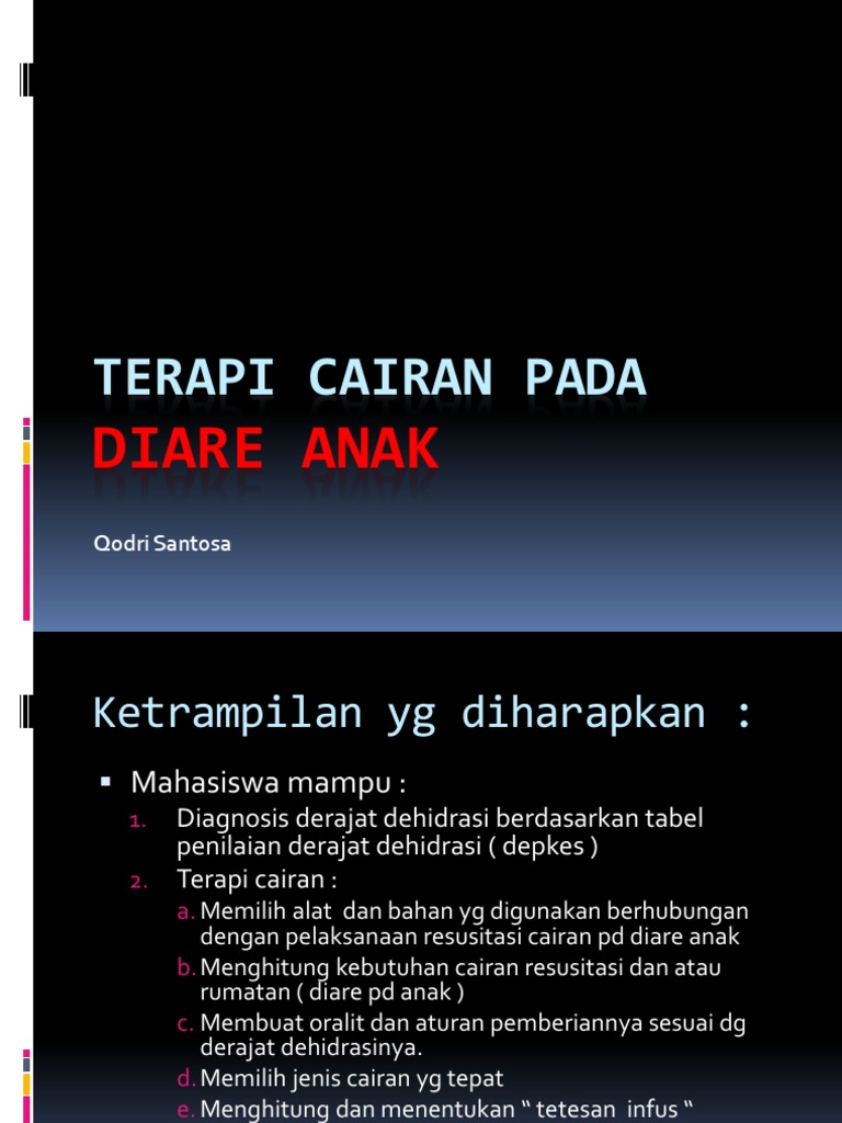 Terapi Cairan untuk Diare Anak | PDF