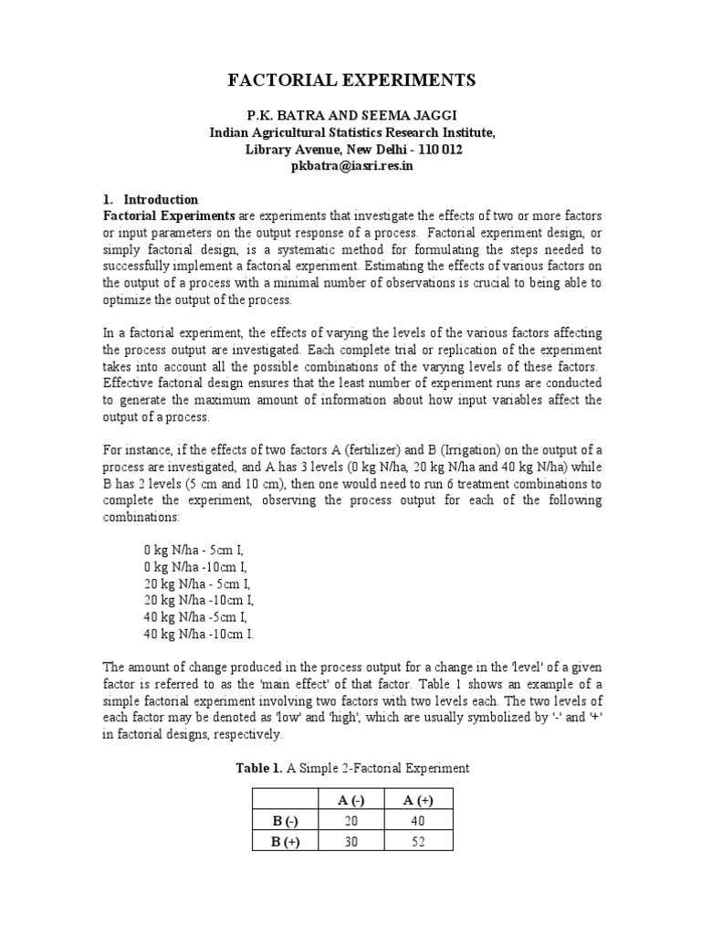 Factorial Experiments | PDF | Analysis Of Variance | Experiment