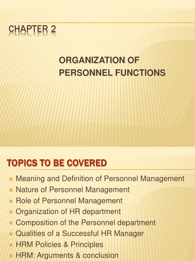 Personnel Management and HR Functions | PDF