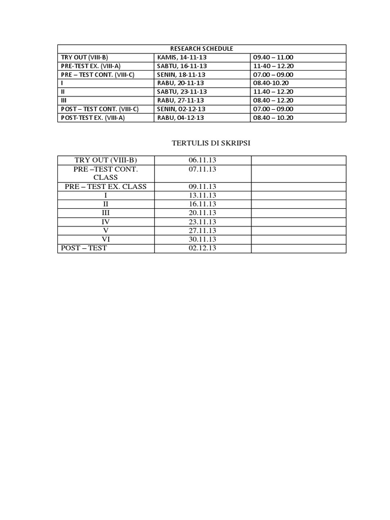 Research Schedule Overview | PDF
