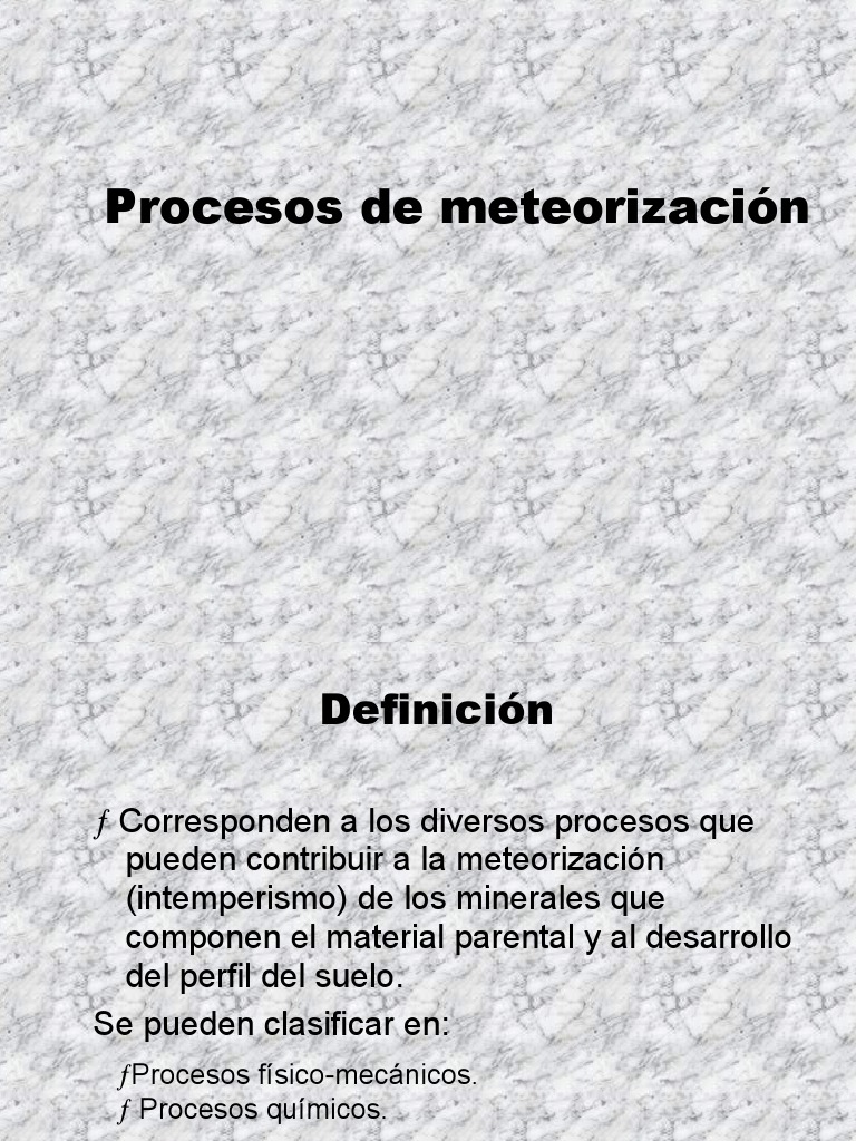 Procesos de Meteorizacion | PDF | Meteorización | Suelo