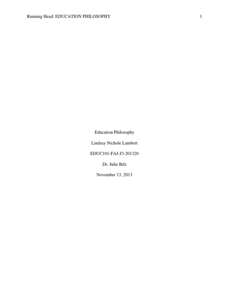 Education Philosophy and Methods | PDF | Individualized Education ...