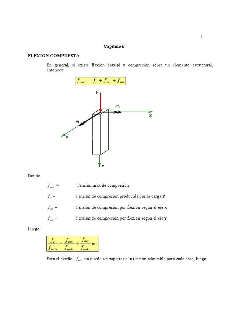 Cap.6 Flexion Compuesta | PDF | Doblar | Ingeniería de productos químicos