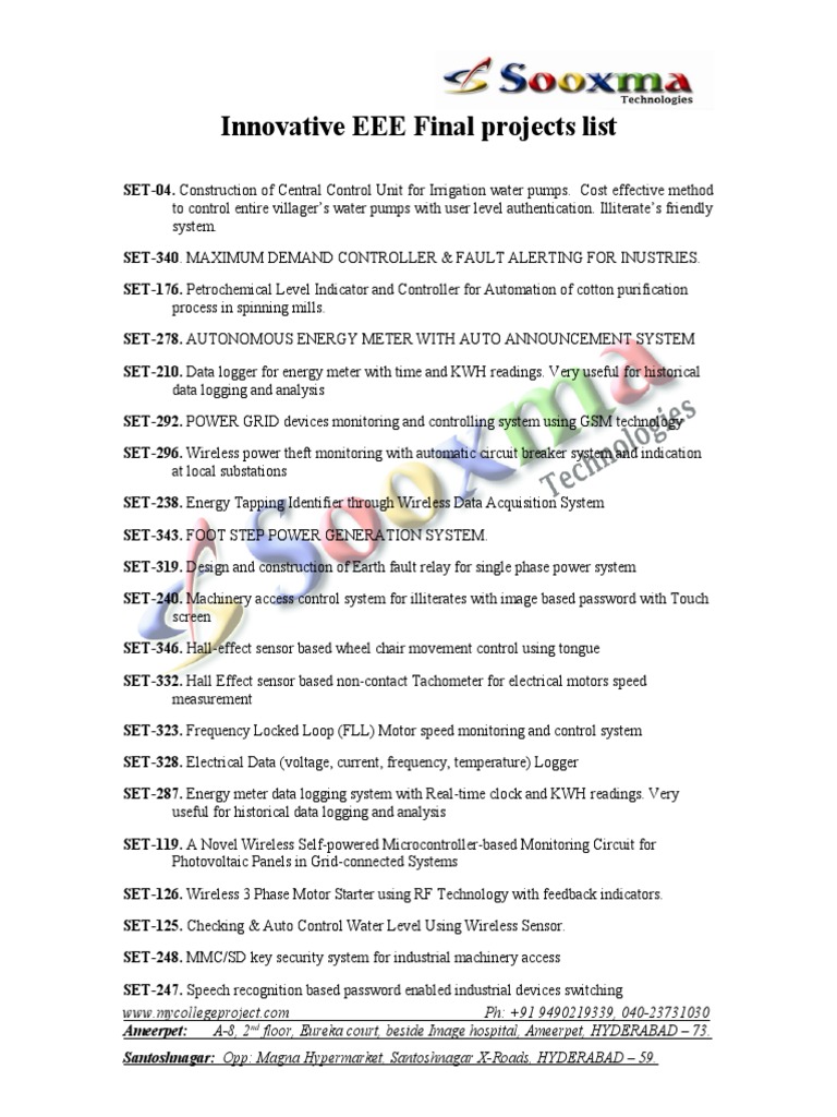 EEE Final Projects for Students | PDF | Business | Computers