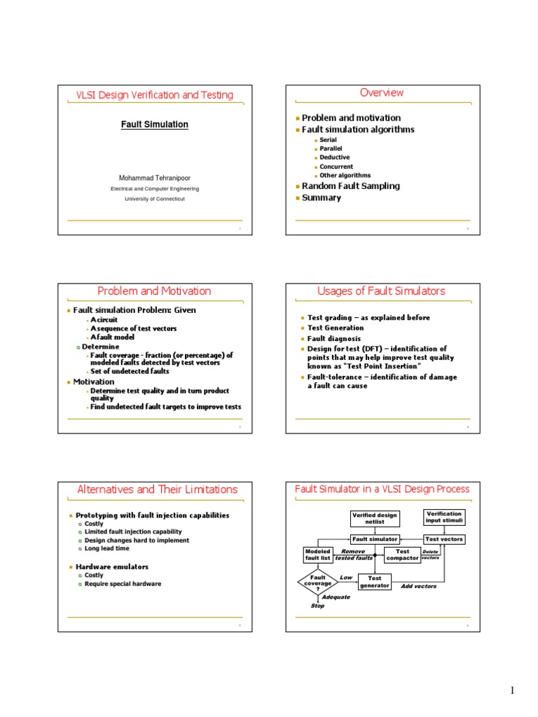 Vlsi Design Verification And Testing Fault Simulation Pdf Errors And Residuals Electrical