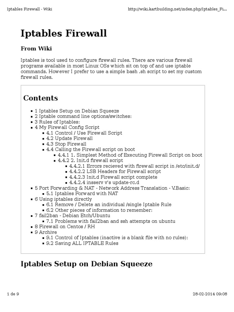 Iptables Firewall: From Wiki | Download Free PDF | Firewall (Computing) | Transmission Control ...