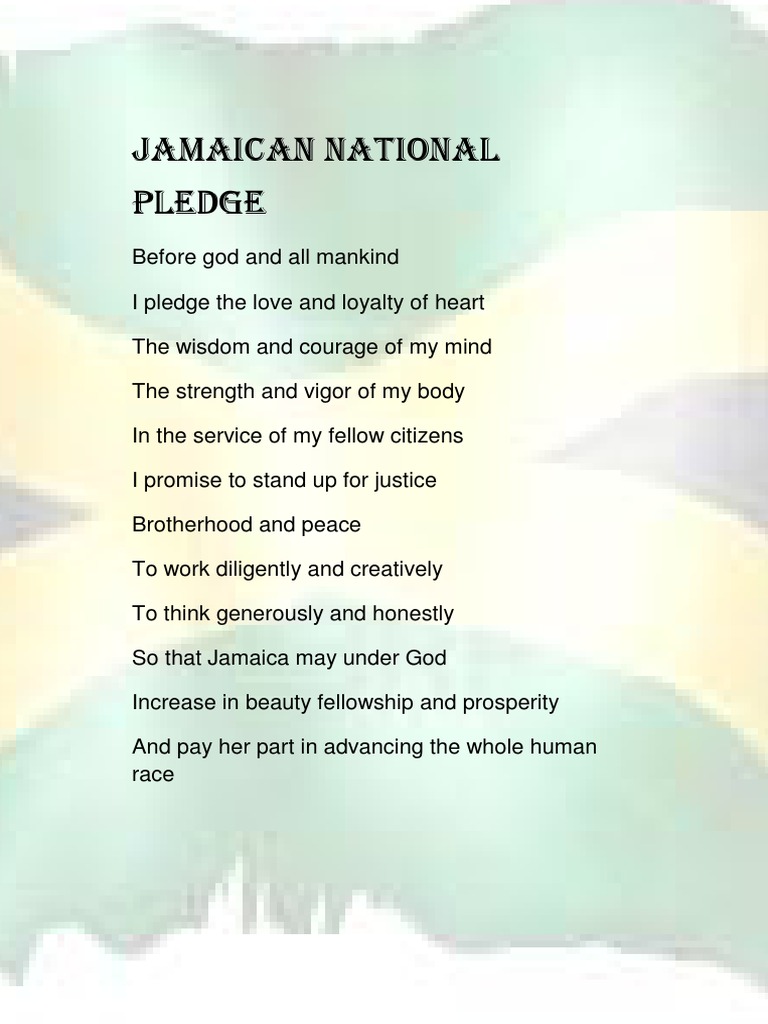 Jamaican National Pledge | PDF
