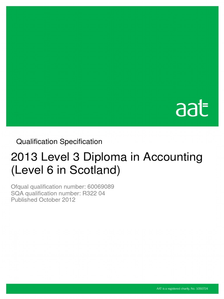 AAT Level 3 Diploma in Accounting Specification | PDF | Spreadsheet ...