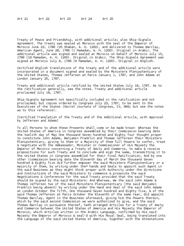Treaty of Peace and Friendship | PDF | Ratification | Treaty