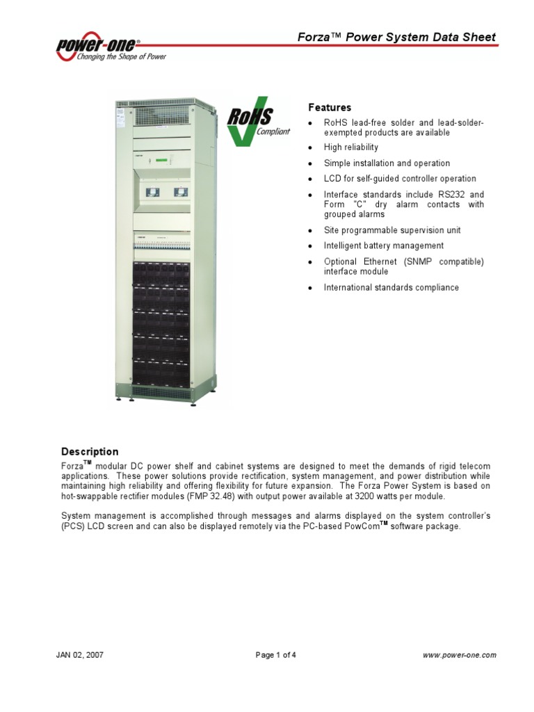 Forza™ Power System Data Sheet | PDF | Rectifier | Personal Computers
