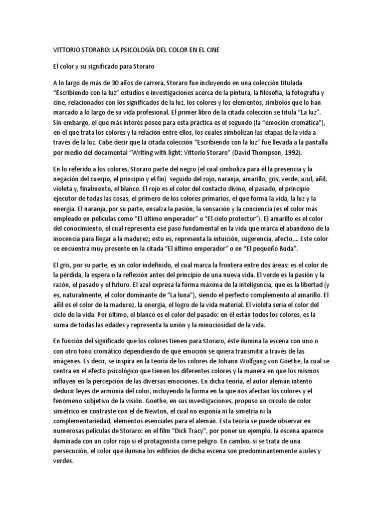 Psicología del Color en Storaro | PDF | Amarillo | Color