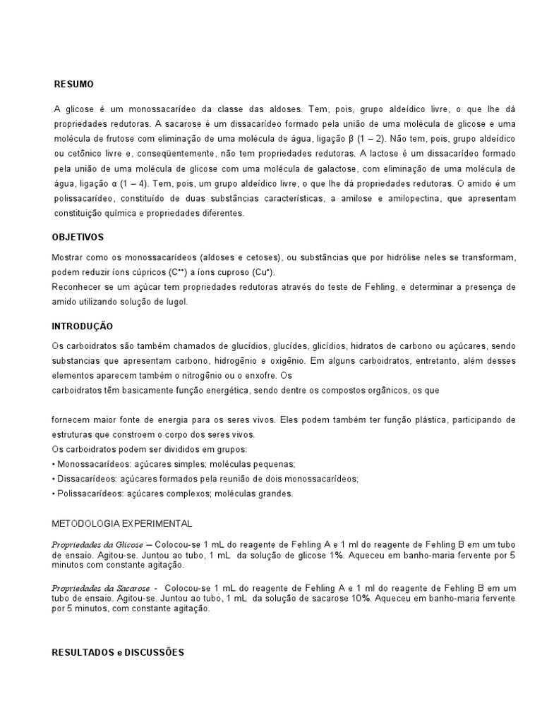Teste de Fehling | PDF | Moléculas | Química Física Teste de Fehling | PDF | Moléculas | Química Física