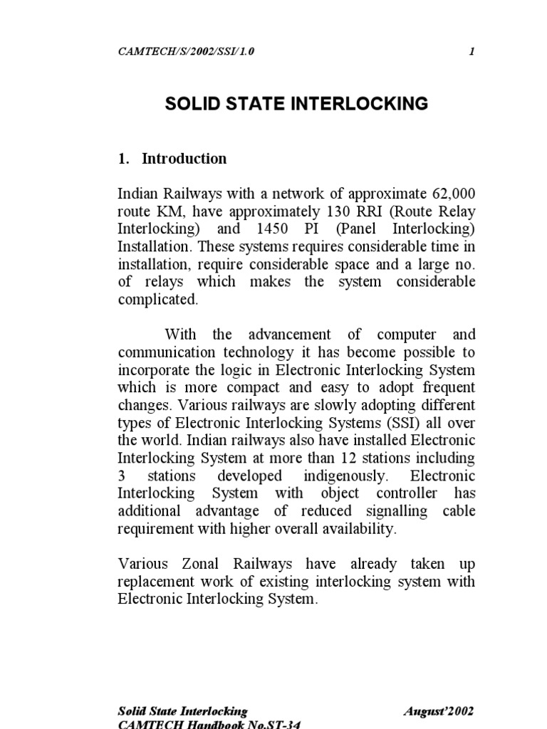 Notes On Solid State Interlocking | PDF | Input/Output | Relay
