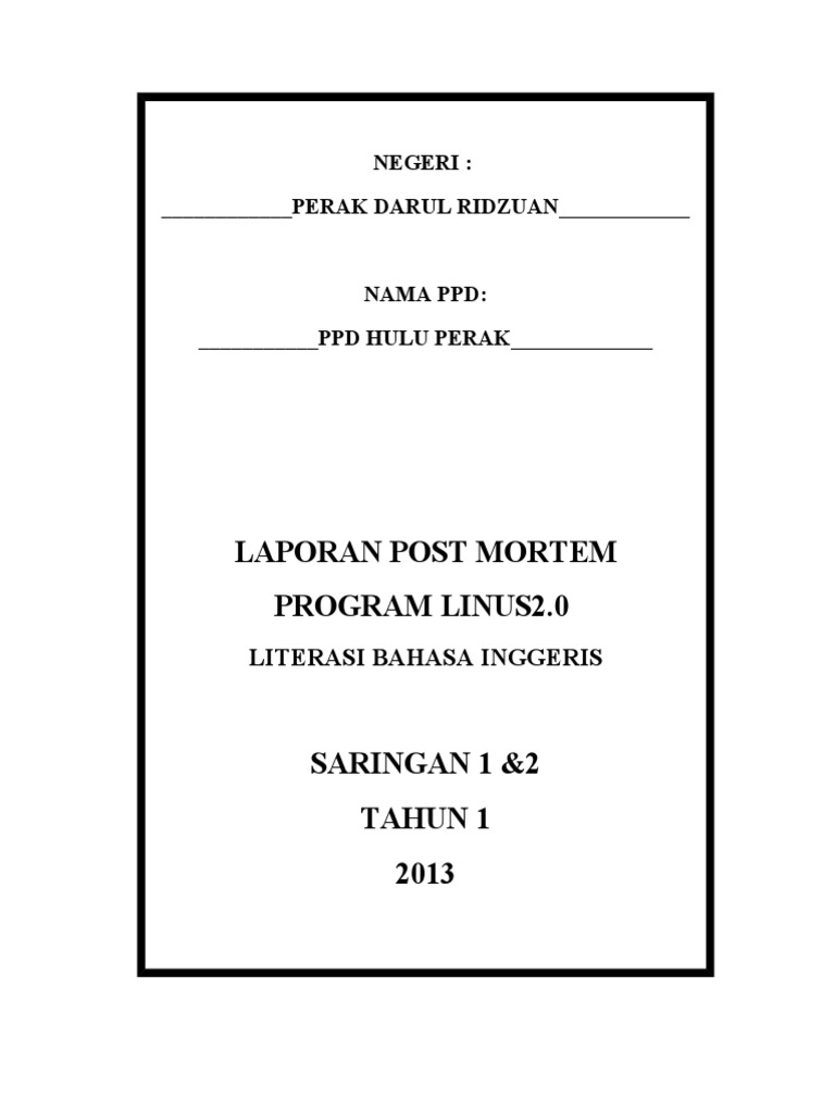 Format Laporan Post Mortem | PDF