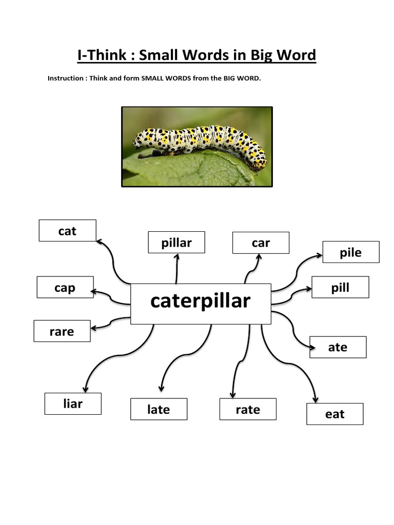 Caterpillar: I-Think: Small Words in Big Word | PDF