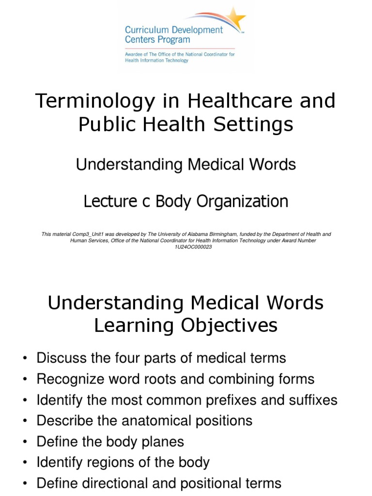 Terminology in Healthcare and Public Health Settings: Understanding ...