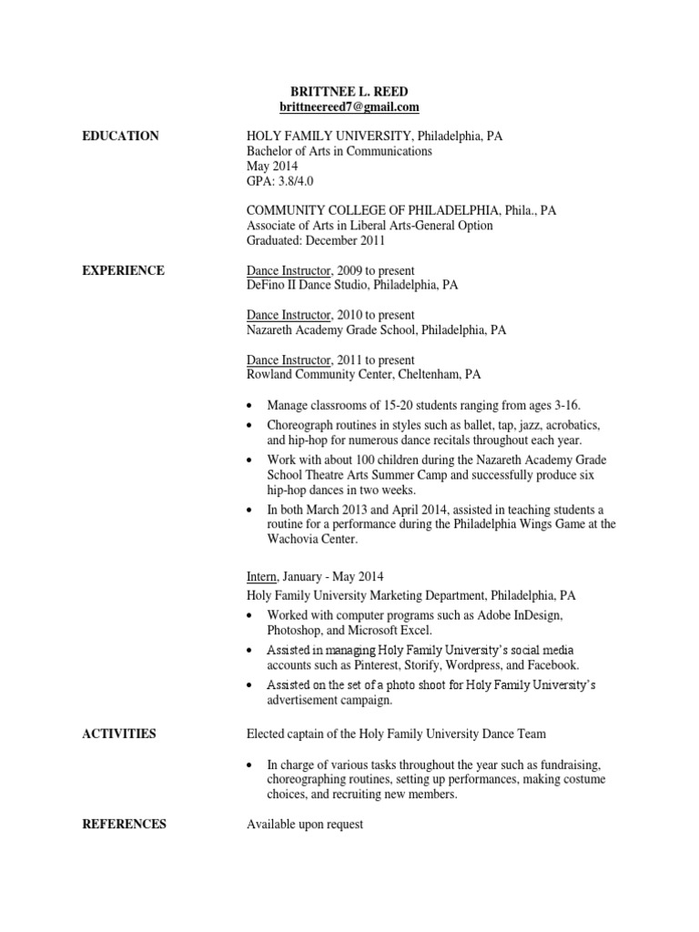 Brittnee L. Reed Education | PDF