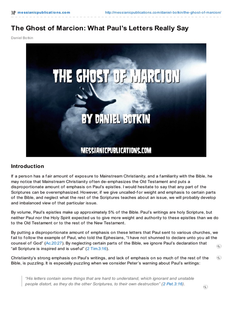 Messianicpublications Com-The Ghost of Marcion What Pauls Letters ...