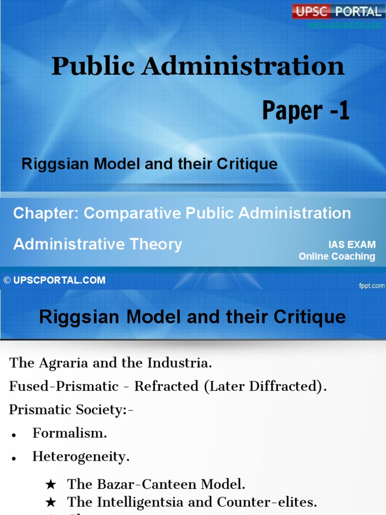 PUB AD (7 C) - Chapter - 7 - Riggsian Model and Their Critique | PDF ...