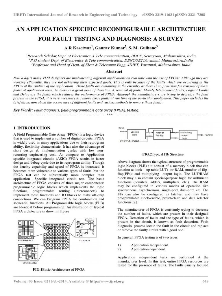 An Application Specific Reconfigurable Architecture Pdf Field