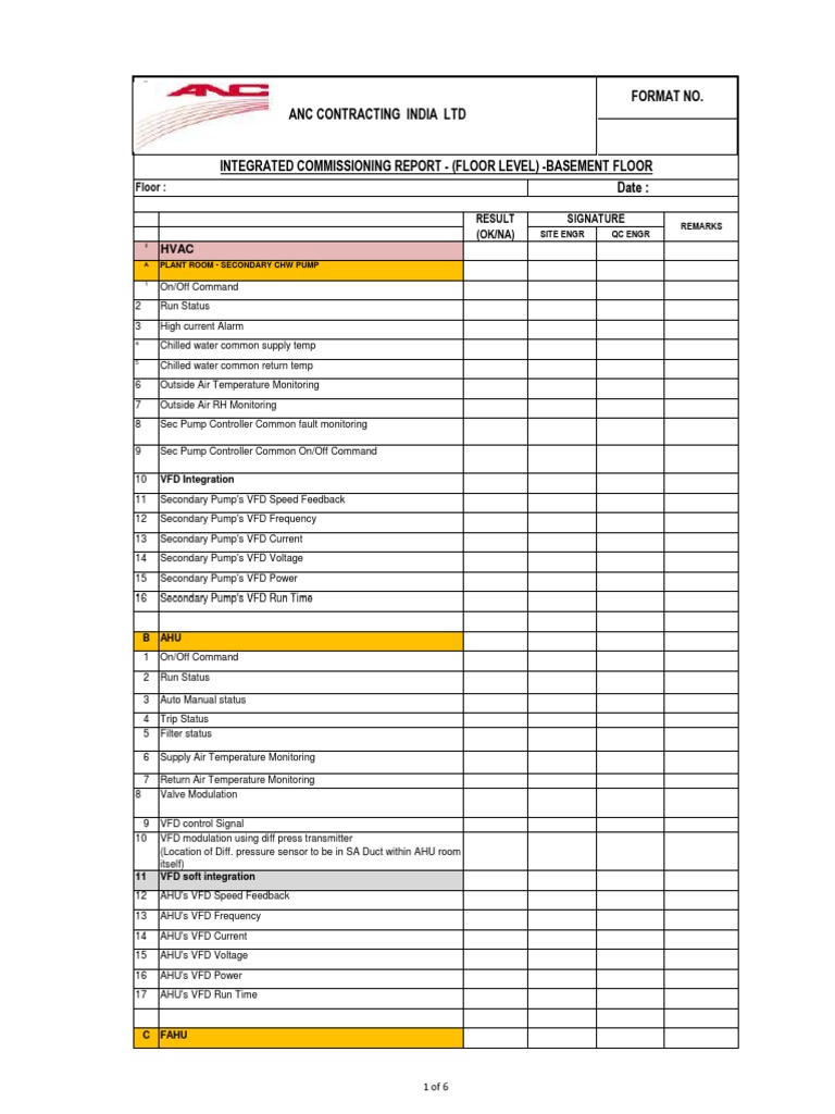 BMT Check List - XLSX | Download Free PDF | Mechanical Fan | Vacuum Tube