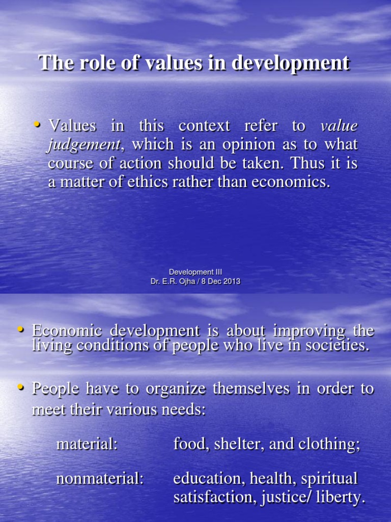 The Role of Values in Development | PDF | Development Economics | Economics