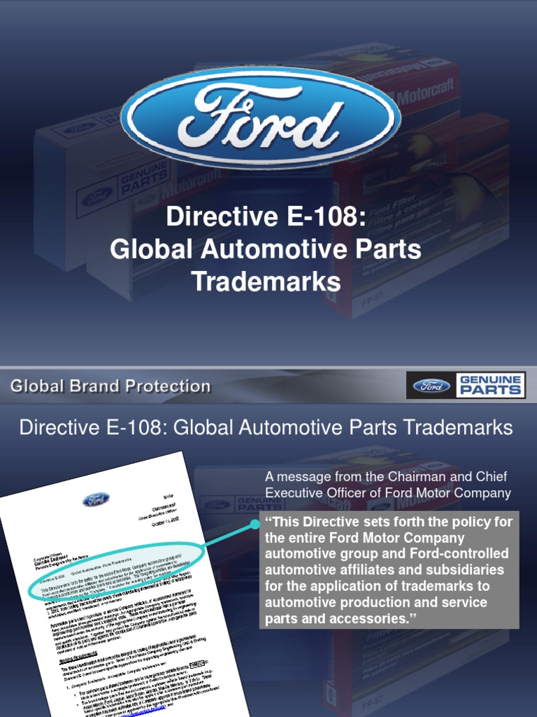 E-108 STA Overview | PDF | Ford Motor Company | Trademark
