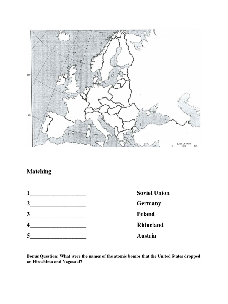 WWII Country and Event Match Quiz | PDF | History
