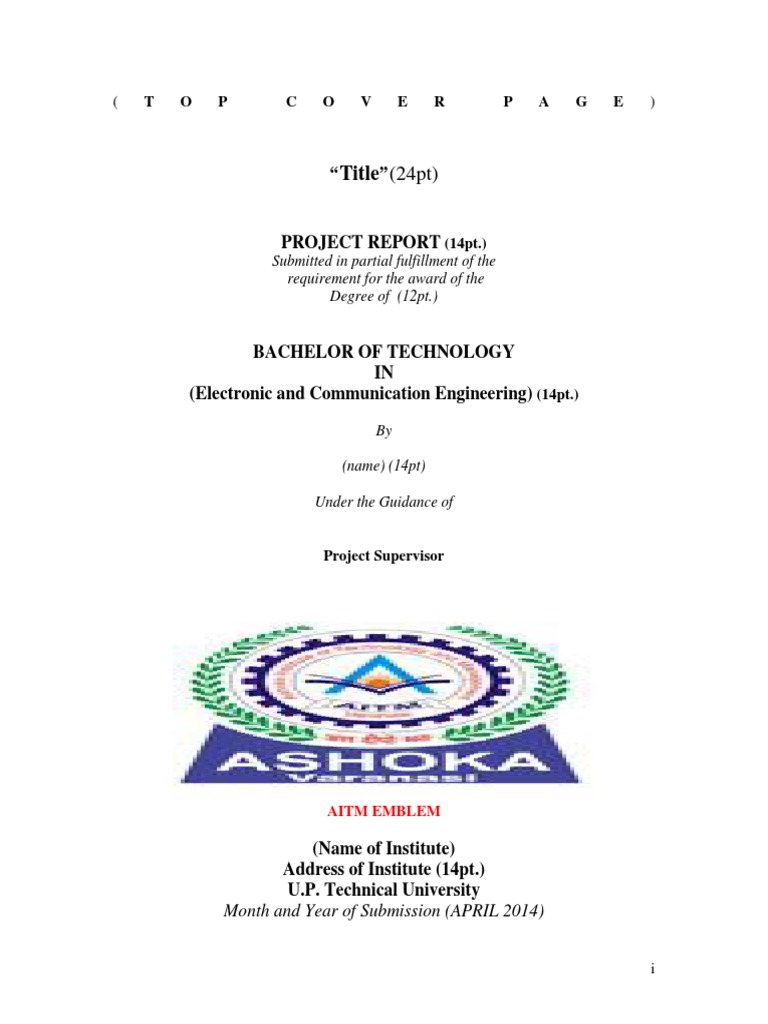 AITM New Project Format BTech UPTU | PDF | Thesis | Abstract (Summary)