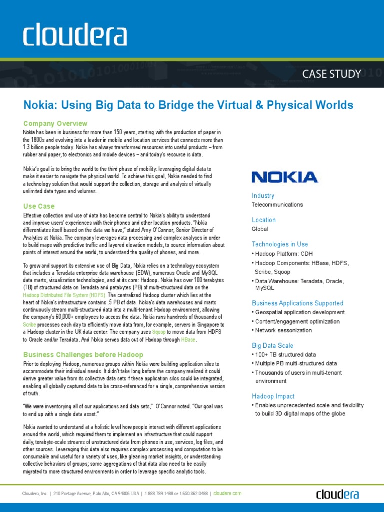 Cloudera Nokia Case Study Final | PDF | Apache Hadoop | Big Data