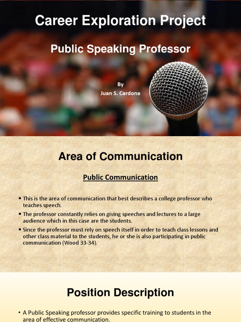 Public Speaking Professor Career Guide | PDF | Social Science | Wellness