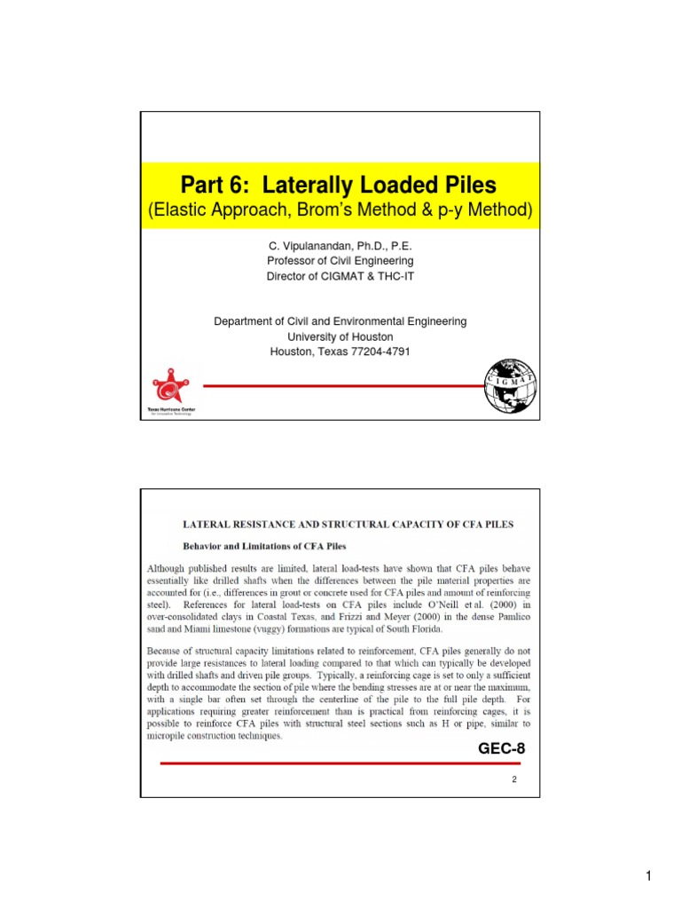 Lateral Load Analysis for Piles | PDF