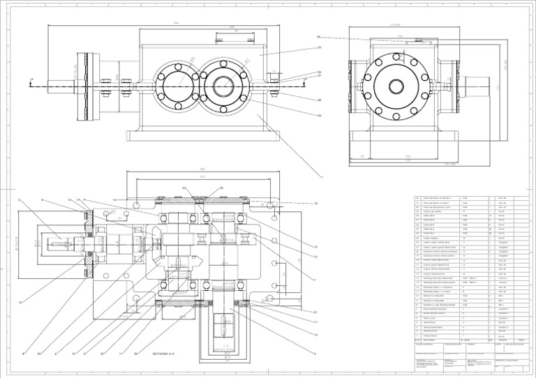 Desen Ansamblu Reductor cu roti dintate, in doua trepte de reducere