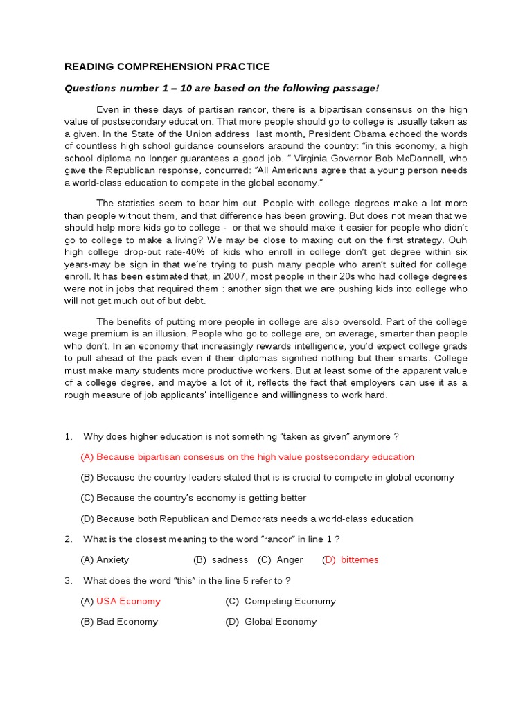 Soal Reading Comprehension | PDF | Meat | Foods