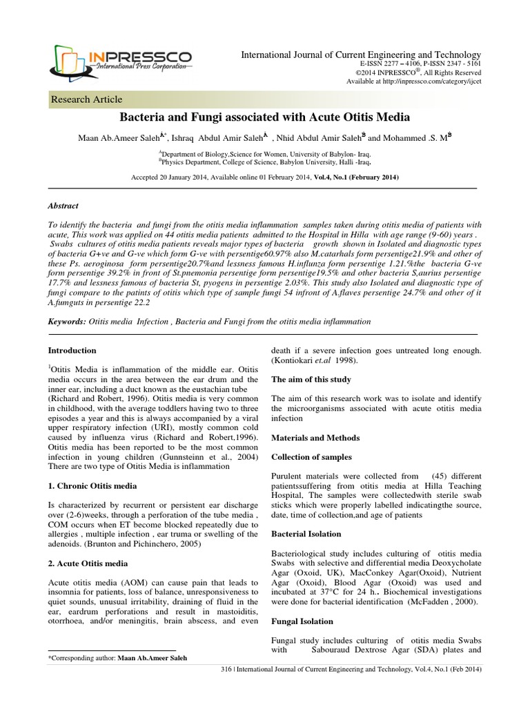 Study 2 AOM | PDF | Aspergillus | Bacteria