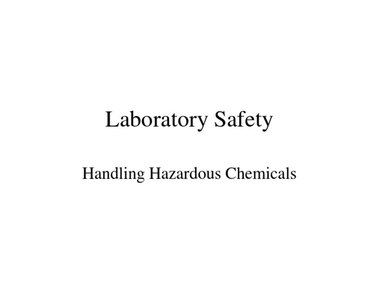 Handling Hazardous Chemicals | PDF