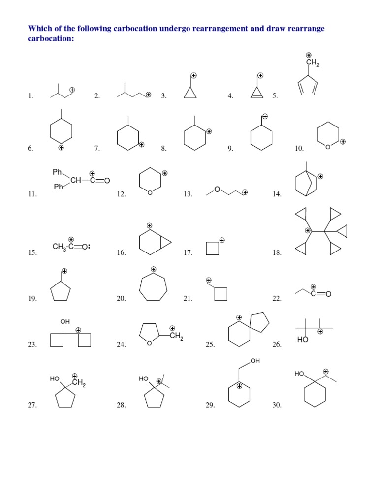Carbocation Rearrangement | PDF | Organic Reactions | Oxygen