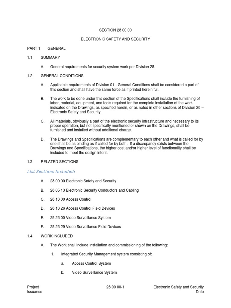 List Sections Included | PDF | General Contractor | Specification ...