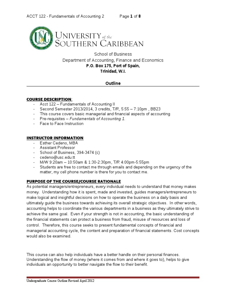 Acct 122 Outline (New) | Download Free PDF | Budget | Partnership