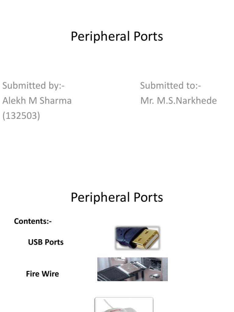 Peripheral Ports | PDF | Usb | Electrical Connector