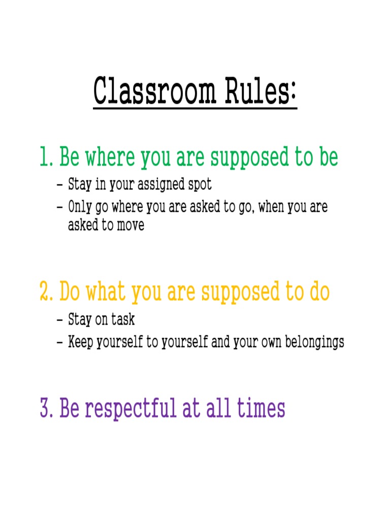 Classroom Rules | PDF | Language Arts & Discipline