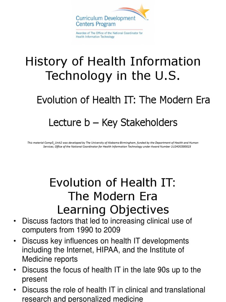 History of Health Information Technology in The U.S | PDF | Health ...