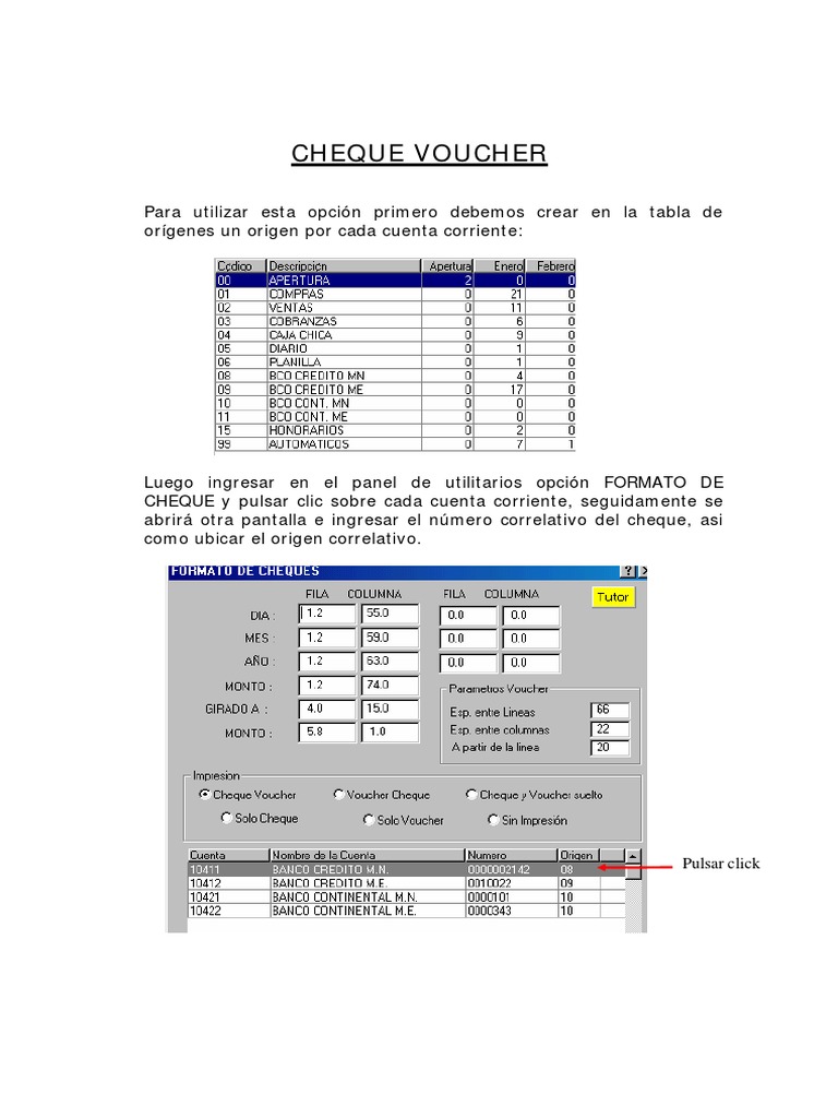Cheque Voucher Procedimientos | PDF