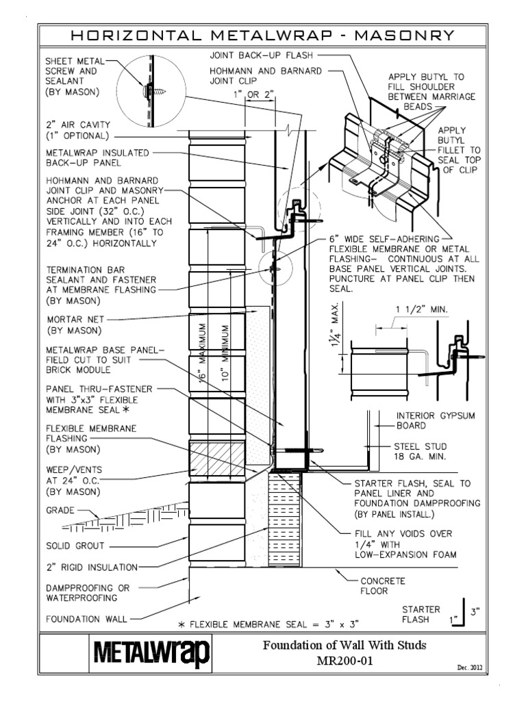 Horizontal Metal Wrap Masonry Details | PDF | Home & Garden | Art