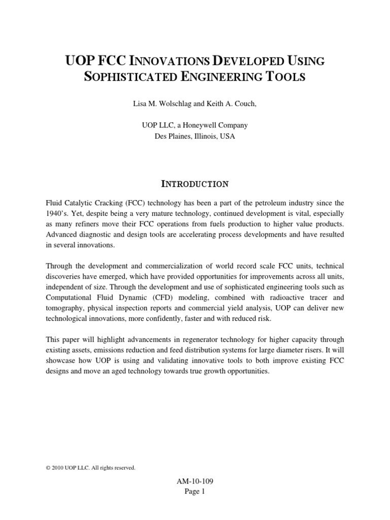 UOP FCC Innovation Tech Paper1 | PDF
