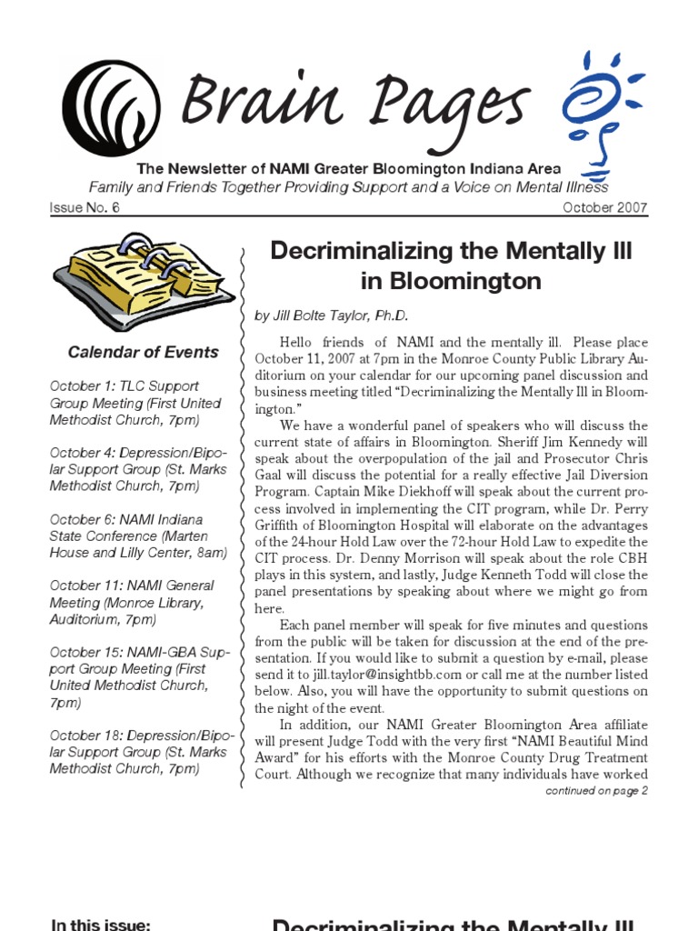 2007 NAMI Newsletter, "Decriminalizing The Mentally Ill" | PDF ...